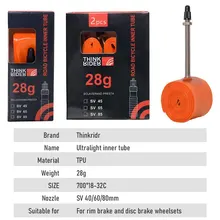 ThinkRider 2PCS Ultralight 28g Bike Inner Tube 700X18 25 28 Road Bicycle TPU Material Tire 65mm ...