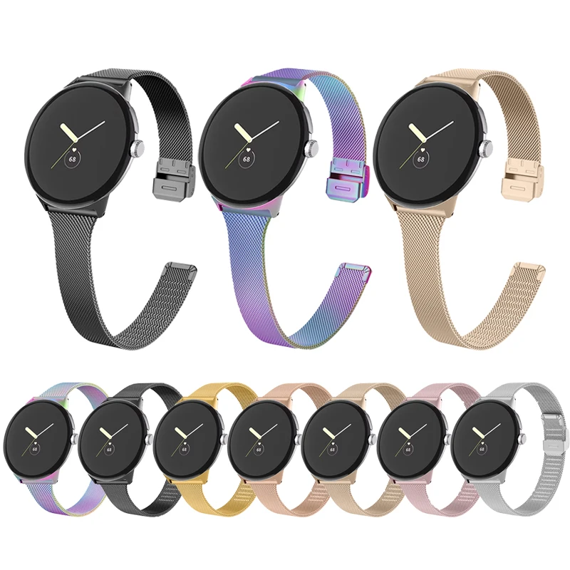 Stainless-Steel-Strap-for-Google-Pixel-Watch-Band-Slim-Milanese-Metal ...