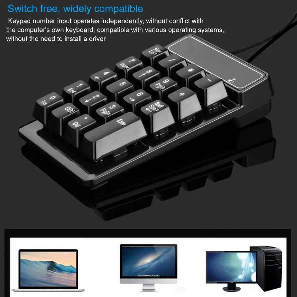 Teclado numérico de sensación mecánica, teclado numérico con cable ...