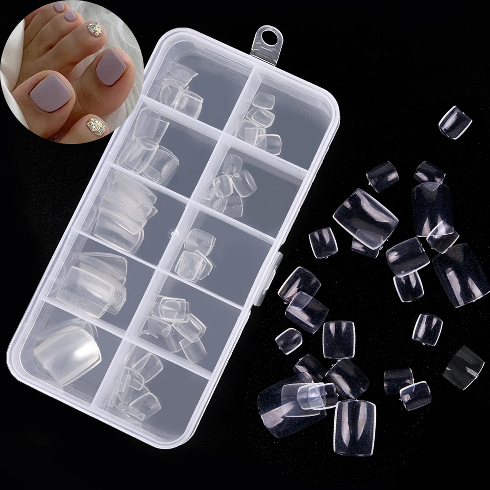 100pcs-False-Toe-Nails-Tips-Full-Cover-Press-on-Toe-Foot-Nails-Tips ...
