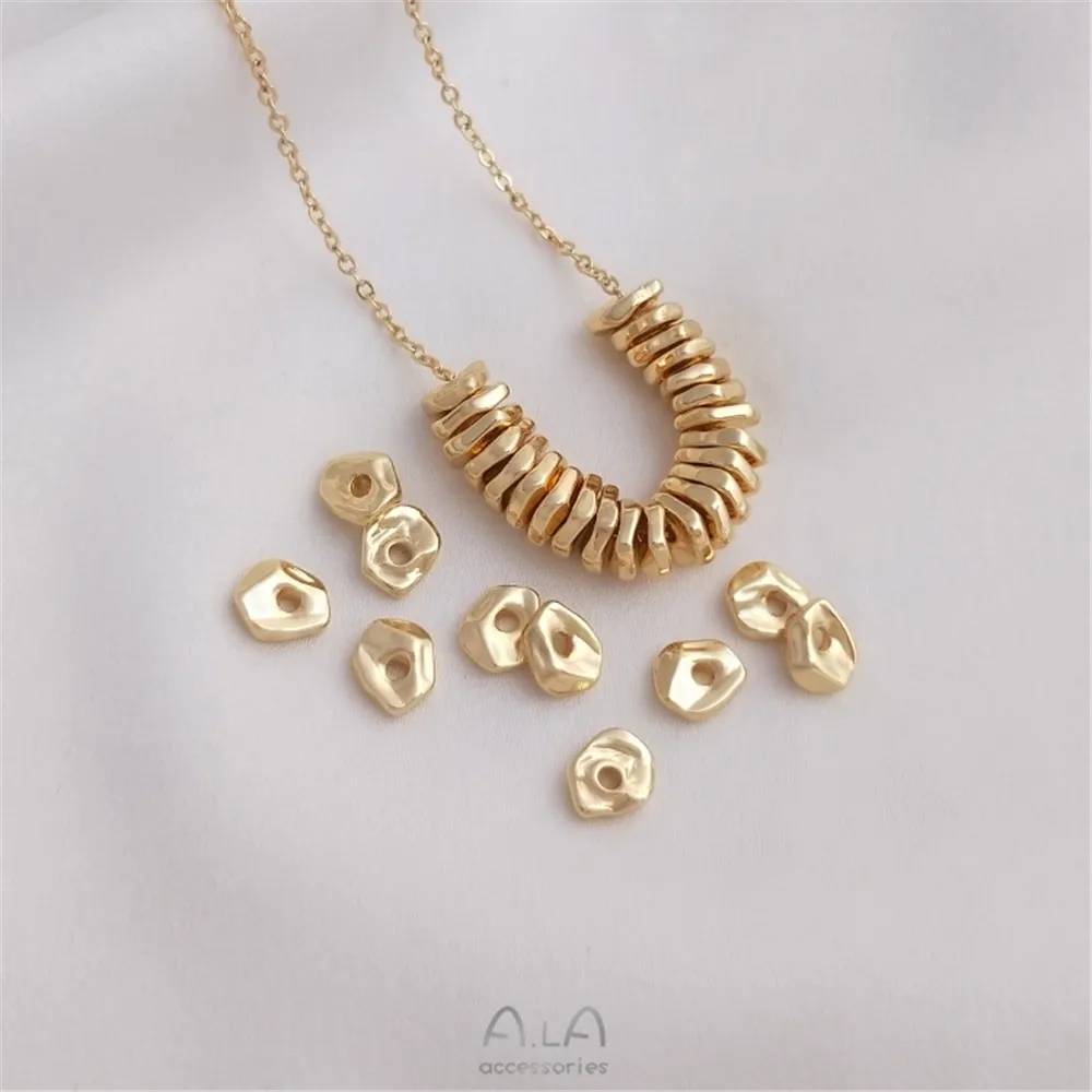 14K bag of real gold irregular small broken gold spacer broken gold and ...