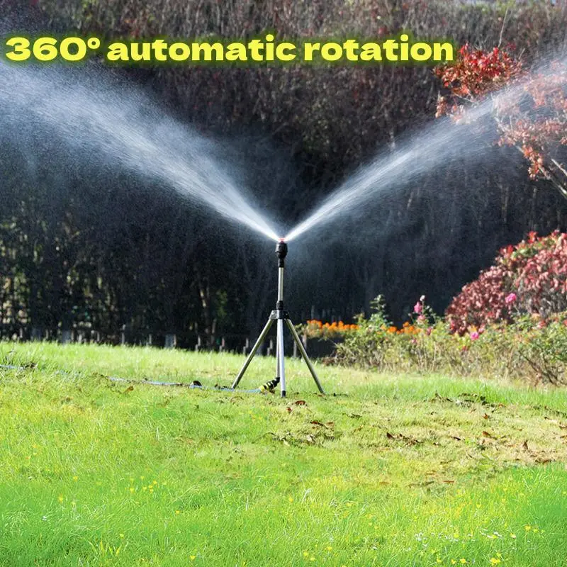 360-Automatic-Rotating-Irrigation-Telescopic-Tripod-Sprinkler-New ...