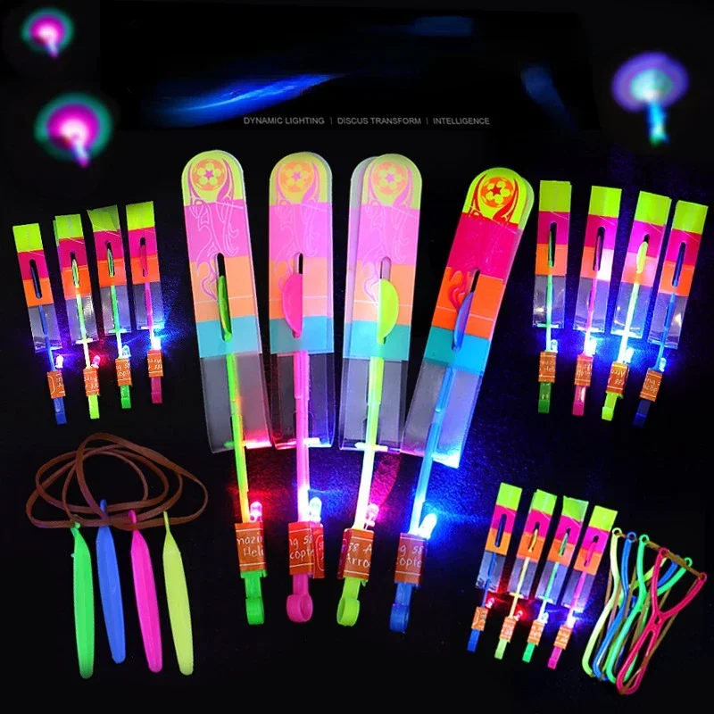 100pcs-Amazing-Light-Toy-Arrow-Rocket-Helicopter-Flying-Toy-LED-Light ...