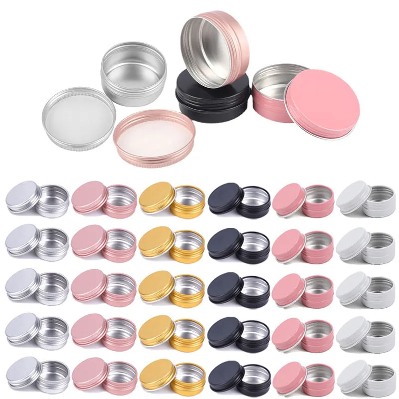 10Pcs 5g 10g 15g 20g 30g 50g 60g Metal Round Tins Aluminum Empty Cans ...