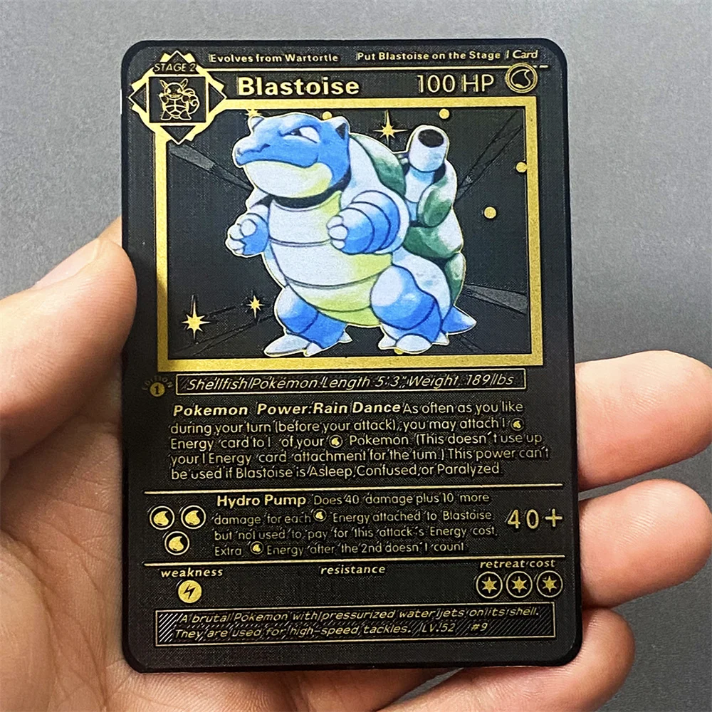 Metal Cards English Anime Pikachu Charizard Arceus Mewtwo Blastoise ...