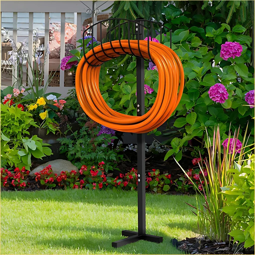 1PC Simple Garden Hose Rack Removable Metal Floor Stand Water Pipe Hose ...