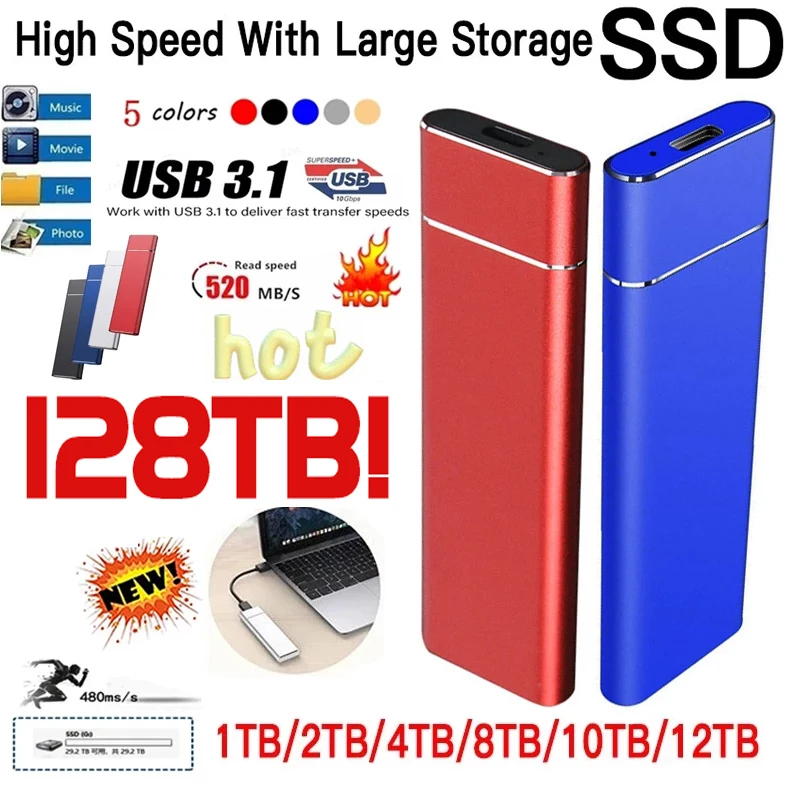 Original 30TB 26TB 18TB 10TB 4TB High-Speed Hard Disk External Mobile ...