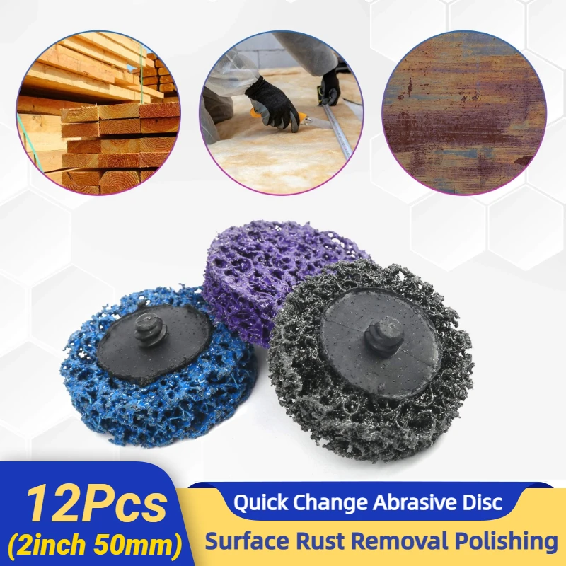 12pcs 2 Inch 50mm Quick Change Abrasive Disc Easy Strip & Clean ...