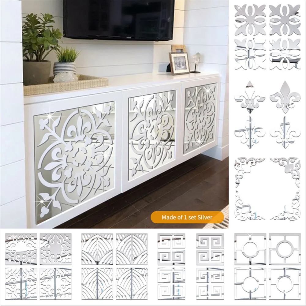 Kleiderschrank-M-bel-Dekoration-Spiegel-Aufkleber-Wandsticker-Acryl ...