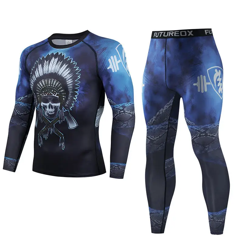 Men's Muay Thai Men MMA Kickboxing Sport Suit BJJ Rashguard T Shirts ...