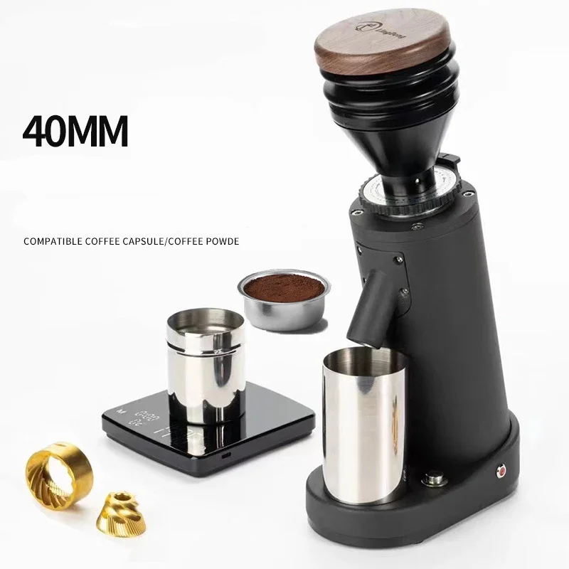 New-19-speed-electric-coffee-grinder-40mm-titanium-burr-metal-bean ...