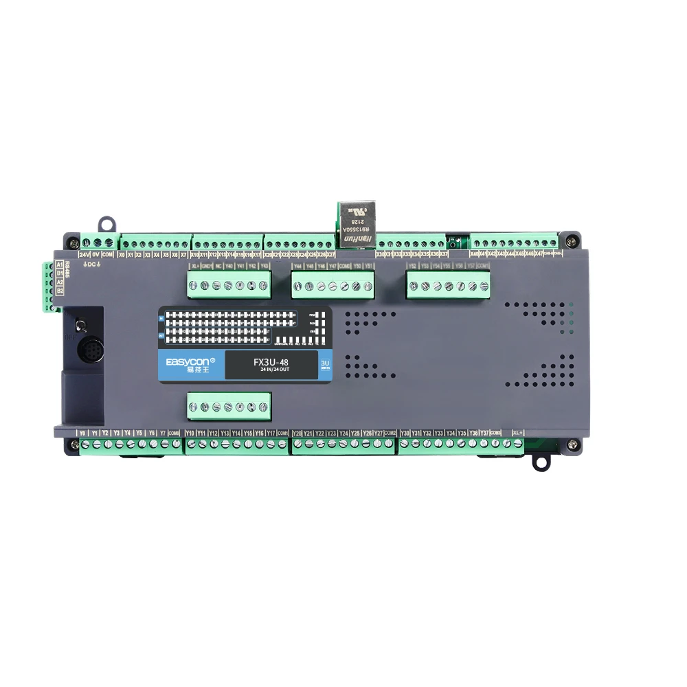 24di/20do 9ai/5ao Easycon Plc Fx3u-48mr/mrt/mt With Ethernet Plc Programmable Logic Controller K ...
