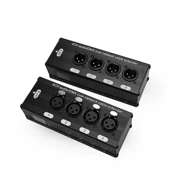 1-male-1-female-Network-signal-extender-4-XLR-light-conversion-digital ...