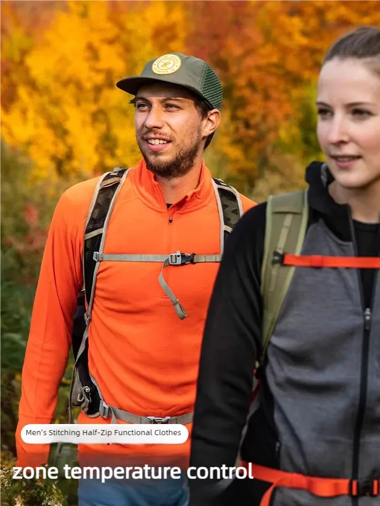 Outdoor-Spring-Summer-Men-s-Merino-wool-quick-drying-clothes-half-zip ...