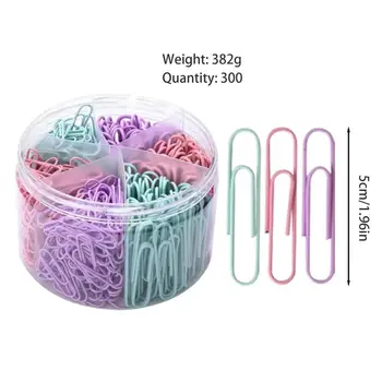 300PCS Colorful Paper Clips Office Supplies Paper Clip Large File ...