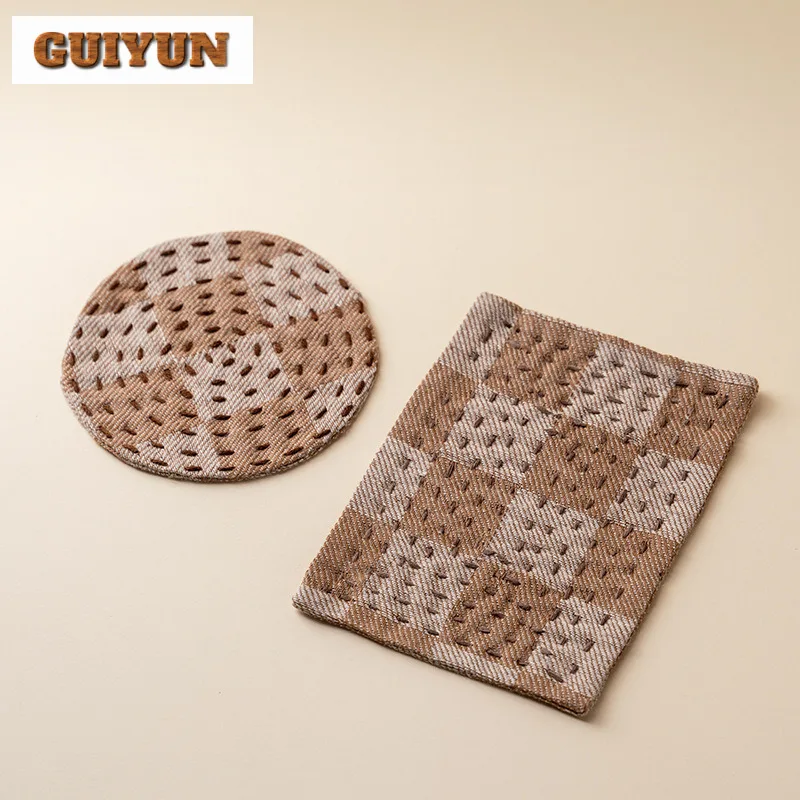 2pc/lot Fragrant Cloud Gauze Hand Sewn Coasters Zen Cup Mat For Coffee ...