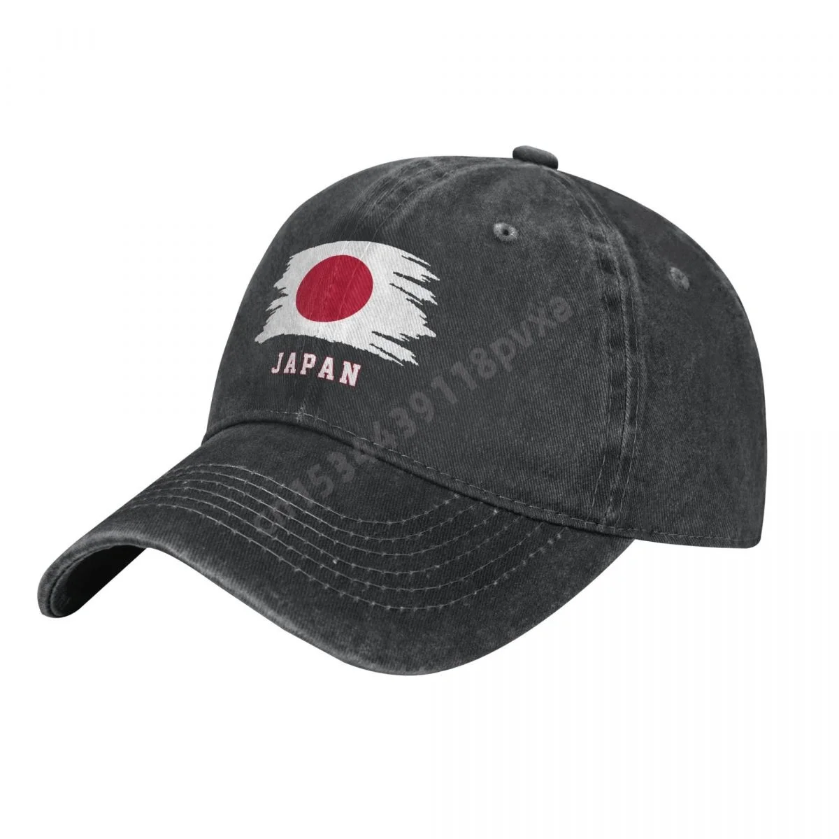 Unisex Adult Japan Flag Japanese Charcoal Washed Denim Baseball Cap Men ...