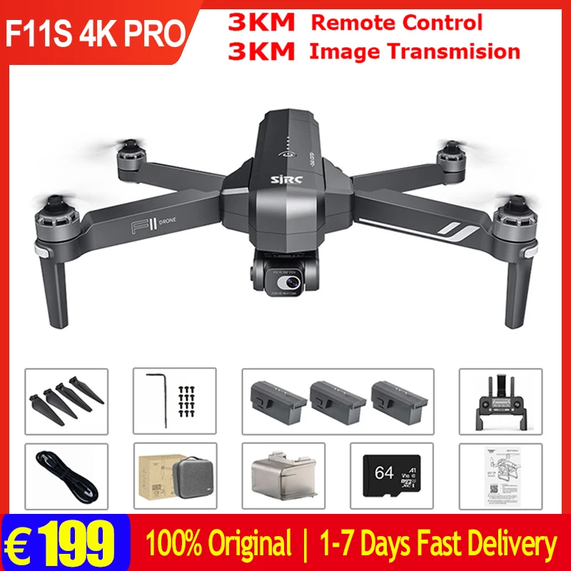 Sjrc – Drone F11s 4k Pro, Caméra Hd, 2 Axes, Cardan, Sans Balais ...