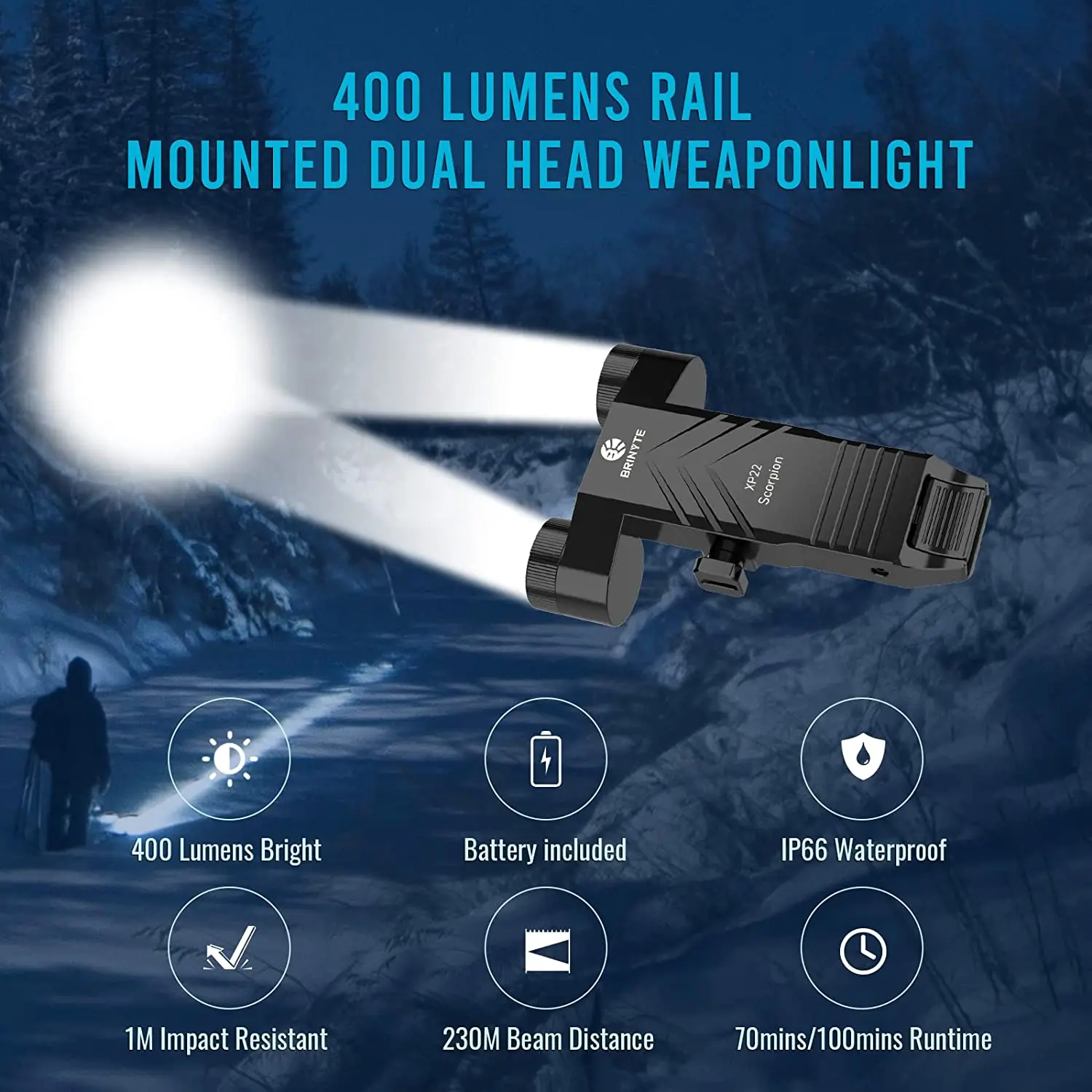 Brinyte-XP22-Double-Flashlight-Compact-Weaponlight-Heads-Gun-Light ...