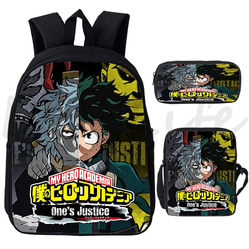 My Hero Academia Deku Backpack 3 Piece Set Anime Student Boys Girls ...