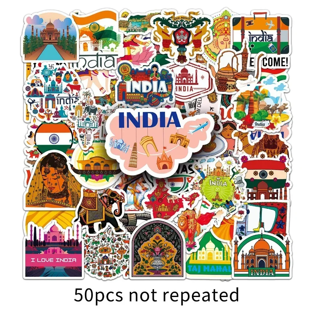 10-50PCS-India-Stylistic-Stickers-Pack-Famous-Tourist-Landmarks ...