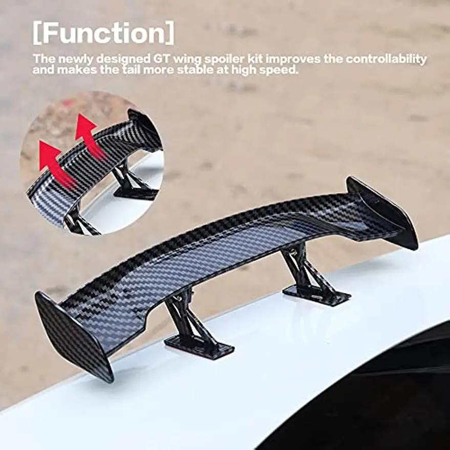 Universal mini spoiler Car Tail Wing Carbon Fiber Look Mini Modified ...