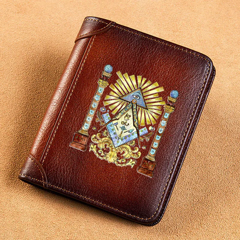 High Quality Genuine Leather Wallet Great Mysterious Masonic Design ...