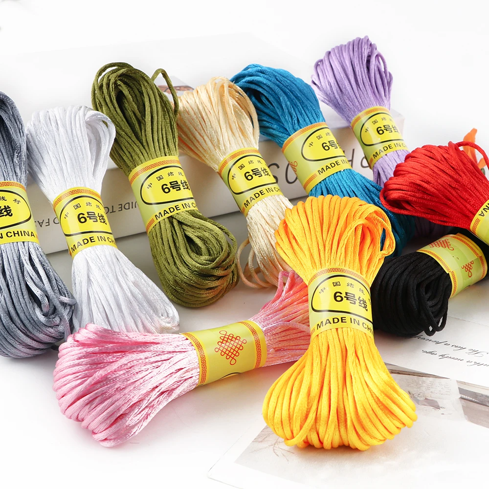 2mm 18m/Lot Satin Nylon Trim Cord Rattail Cord Chinese Knot Satin ...