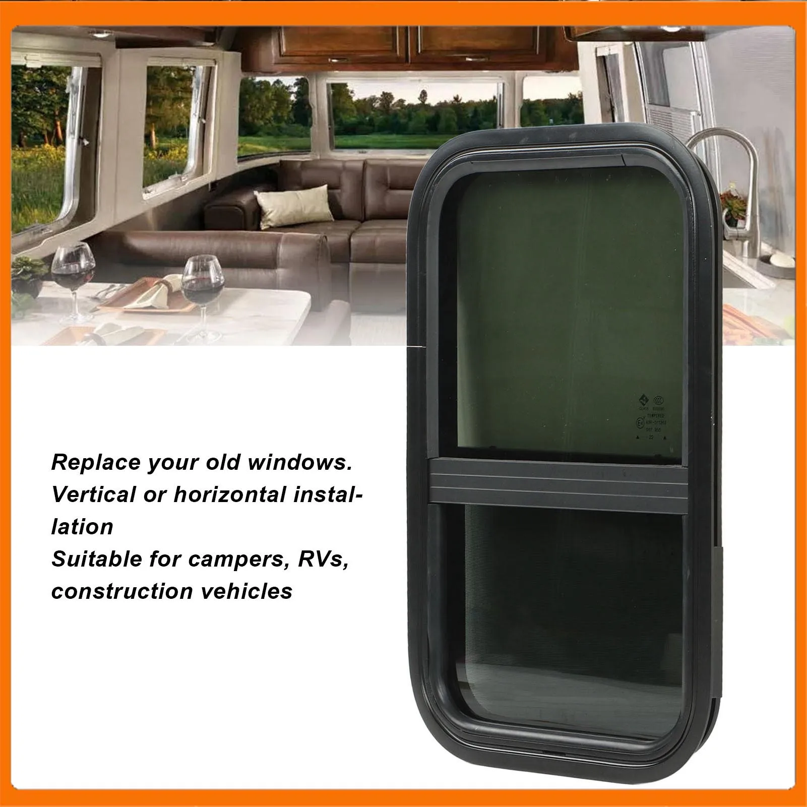 Vehicle Sliding Window RV Sliding Window 590x390mm - Aluminum Frame ...