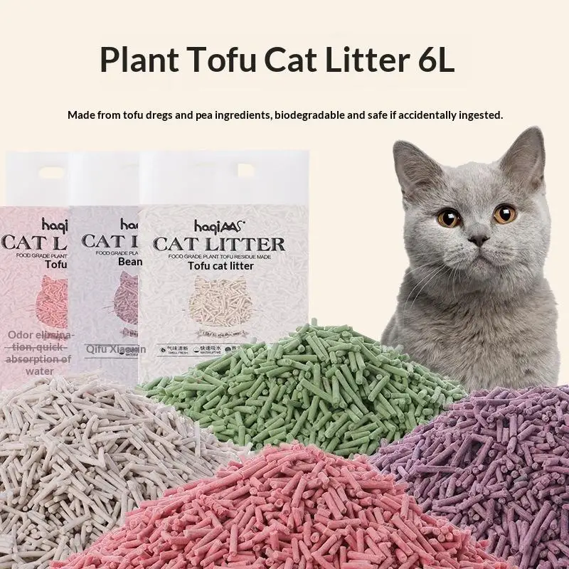 Original Plant Tofu Cat Litter 6L Green Tea Mixed Plant Cat Litter Fast ...