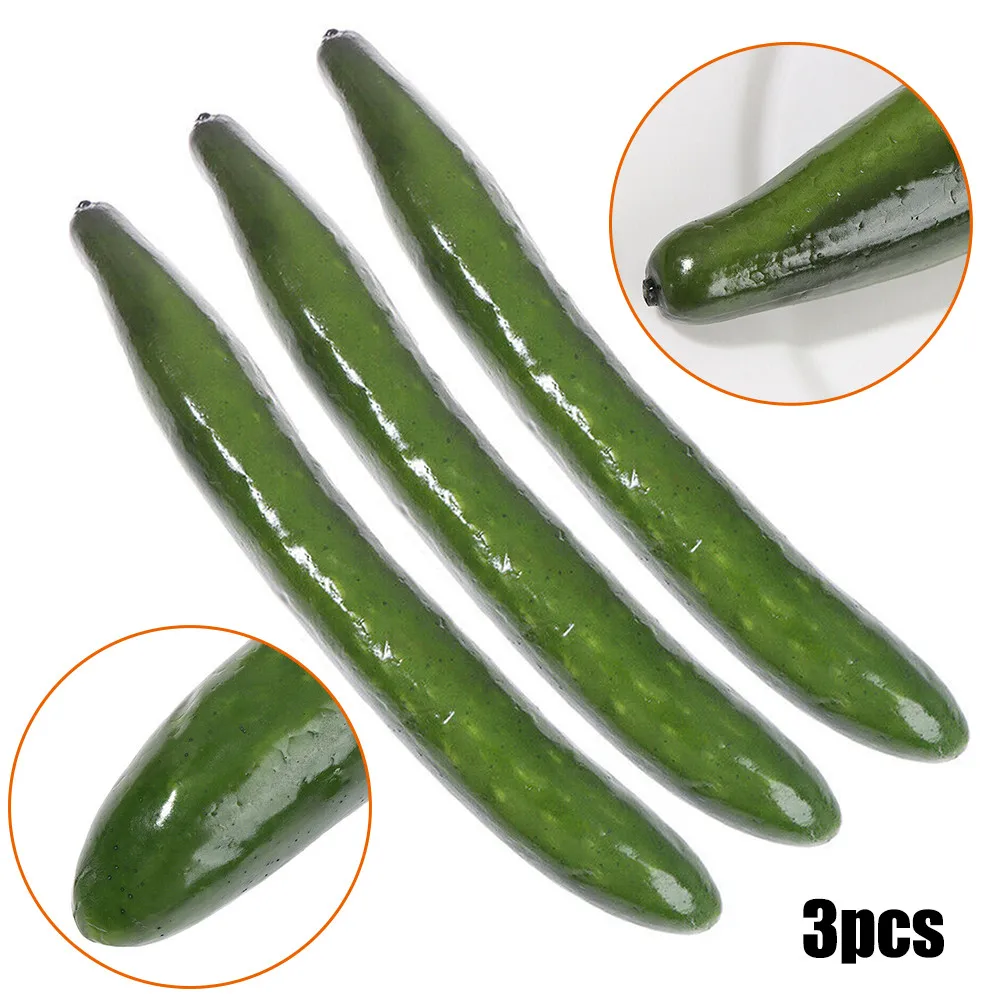 3pc-Lifelike-Simulation-Cucumber-Fake-Vegetable-Props-Home-Kitchen ...