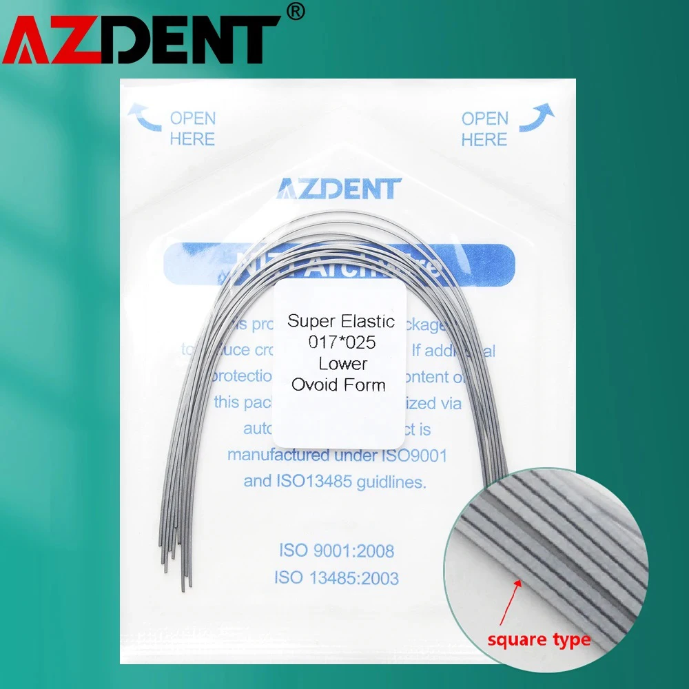10Pcs-Pack-Azdent-Super-Elastic-NITI-Arch-Wire-Square-Type-Dental ...