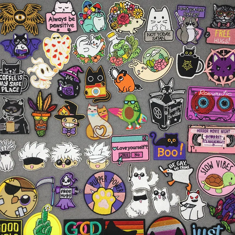 Cartoon Embroidered Patches for Clothing Thermoadhesive Patches on ...