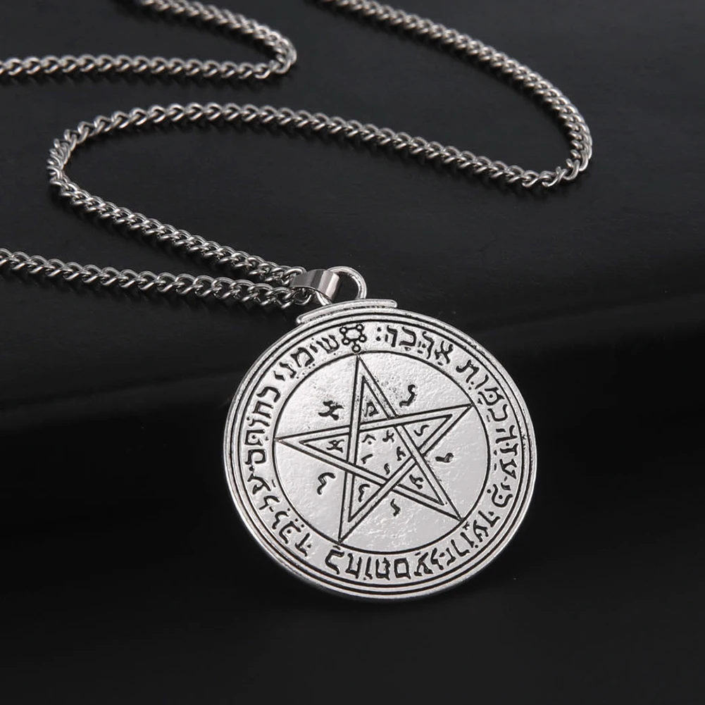 Solomon-Pentacle-Necklace-Key-of-Solomon-Seal-Amulet-Hebrew-Letters ...