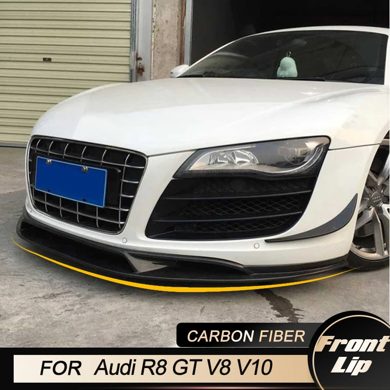 Carbon Fiber Front Bumper Lip Spoiler Splitters For Audi R8 V8 V10 ...