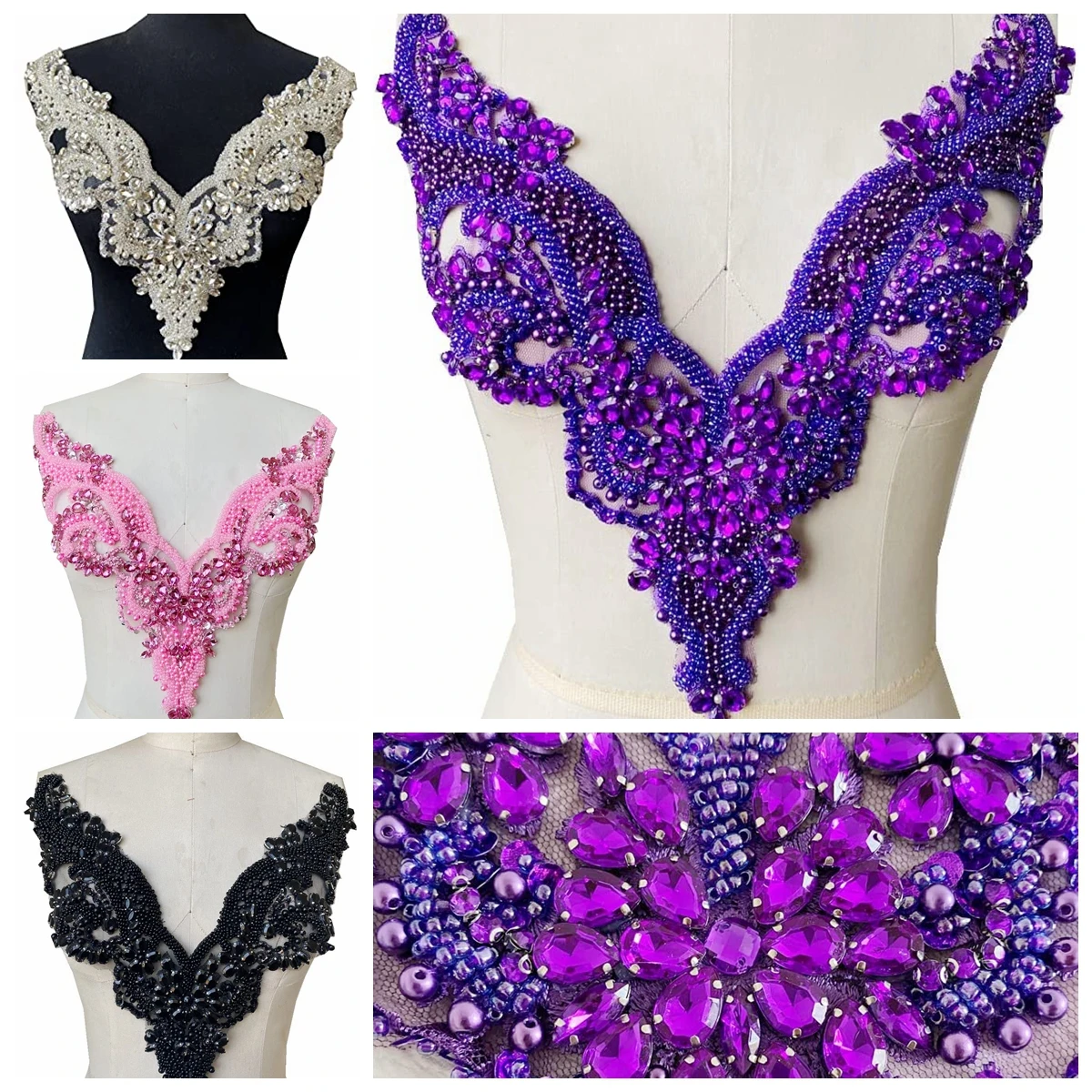 Handmade-red-royalblue-ddepgreen-gold-silver-rhinestones-bodice ...