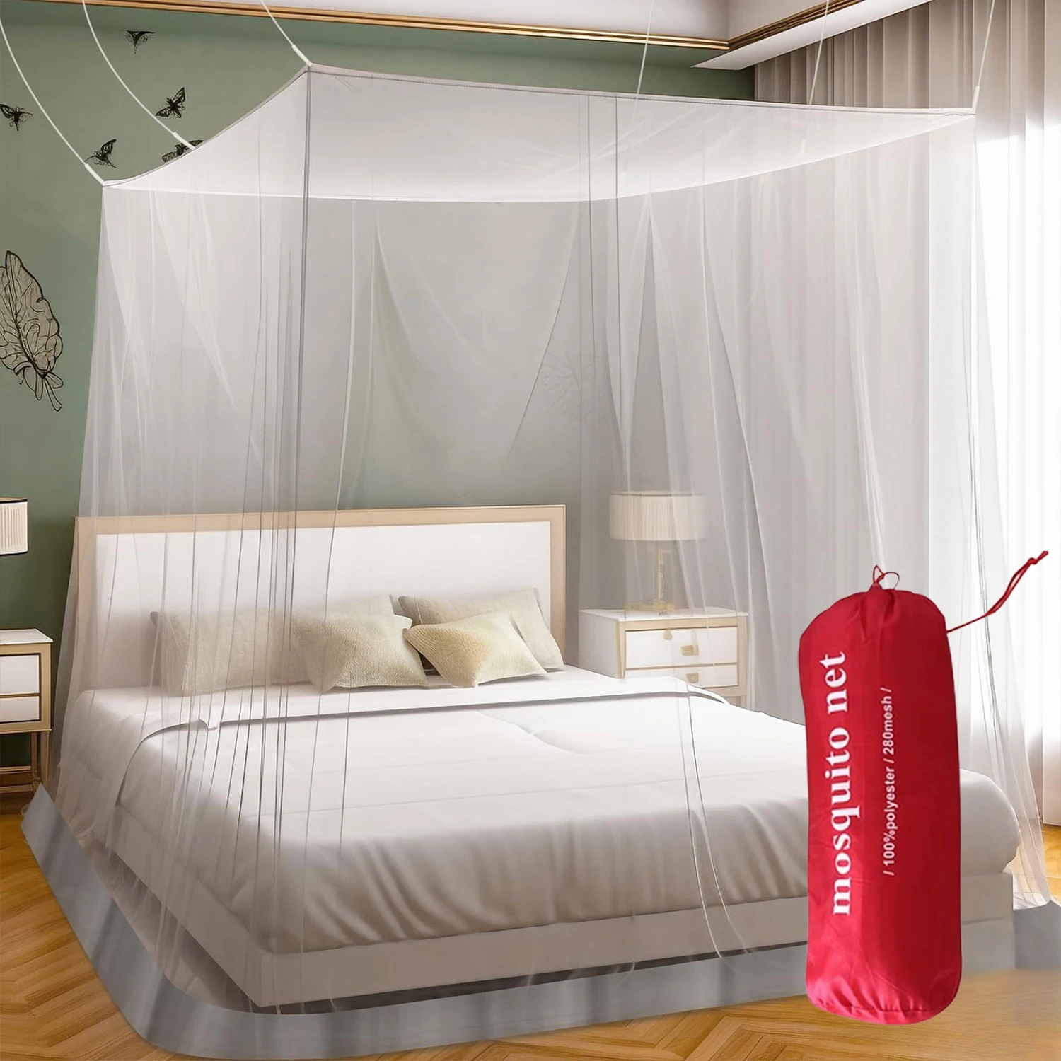 4PCS-Outdoor-Large-White-Camping-Mosquito-Net-Travel-Portable-Mosquito ...