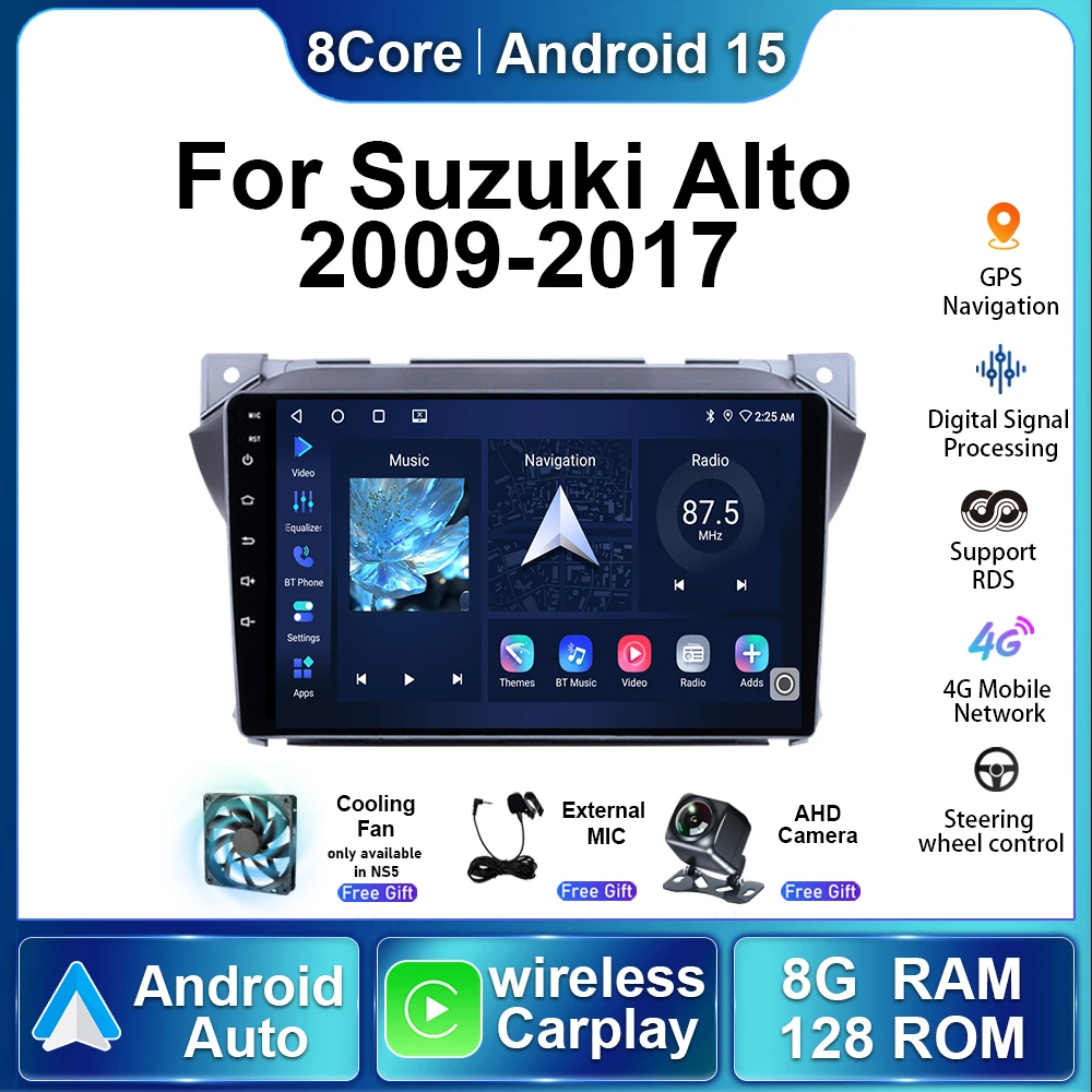 Android 15 Auto Wireless Carplay Car Radio For Suzuki Alto 2009 2010 ...