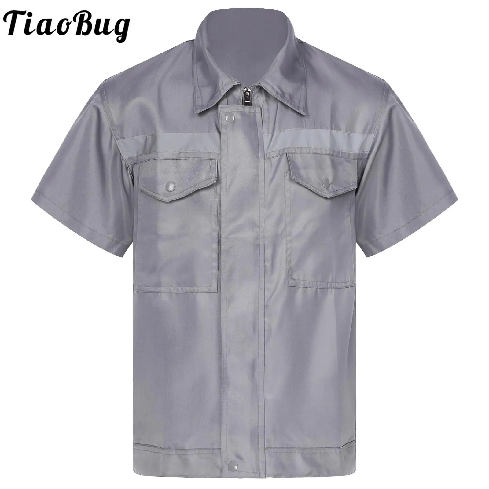 Uniforme-de-trabajo-para-hombre-chaqueta-con-cremallera-rayas ...