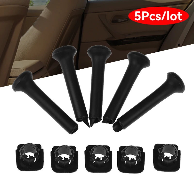 5Set Black Plastic Car Door Safety Lock Button Base Locking Knob For ...