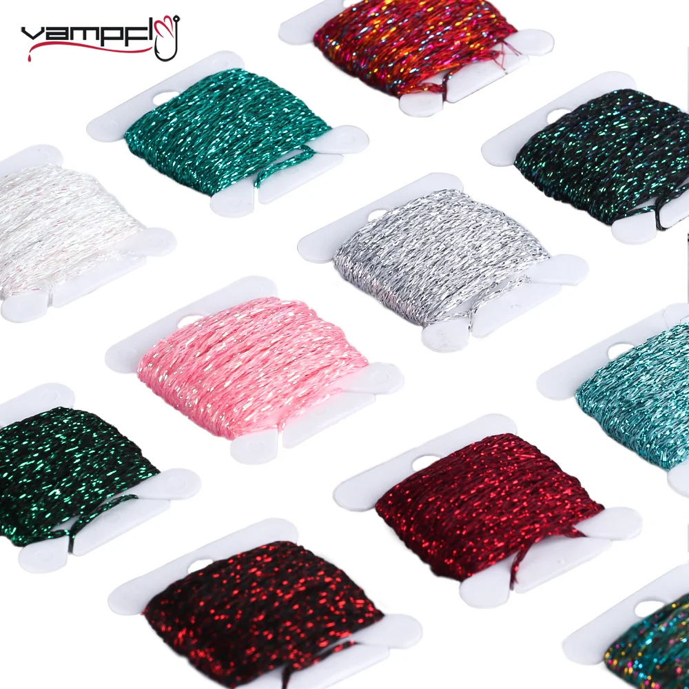 Vampfly Holographic Flat Braid Thread Synthetic Flash Tinsel Yarn ...
