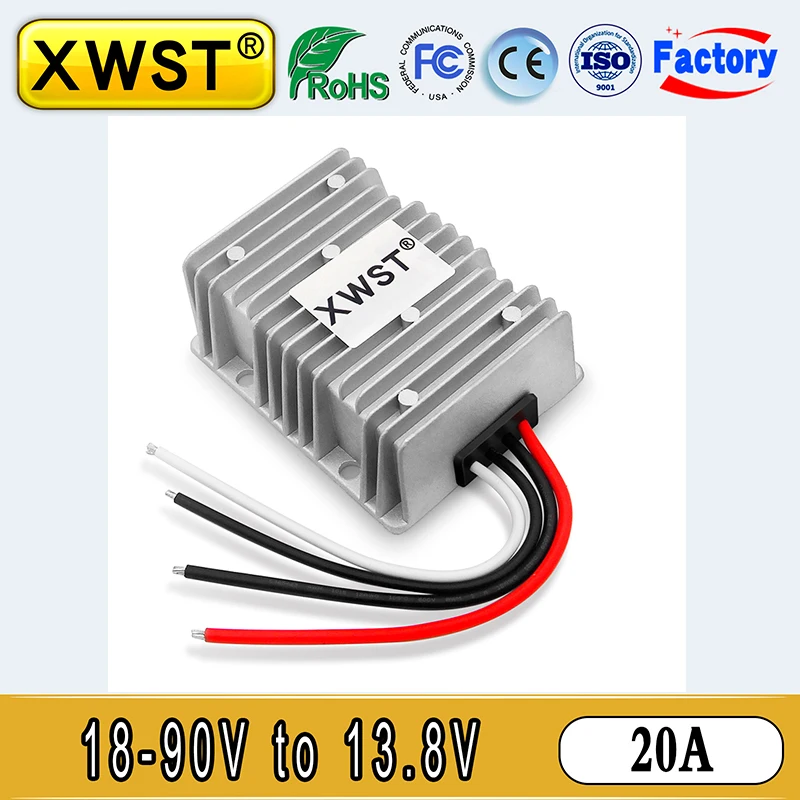 Customized 18-90V to 13.8V DC DC Converter 24V36V48V60V72V80V to 13.8V Step Down Voltage ...