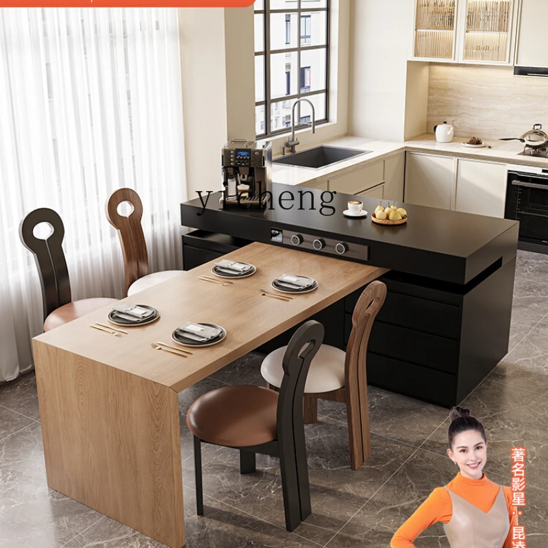 XL-rotary-telescopic-rock-plate-island-table-integrated-island-table ...