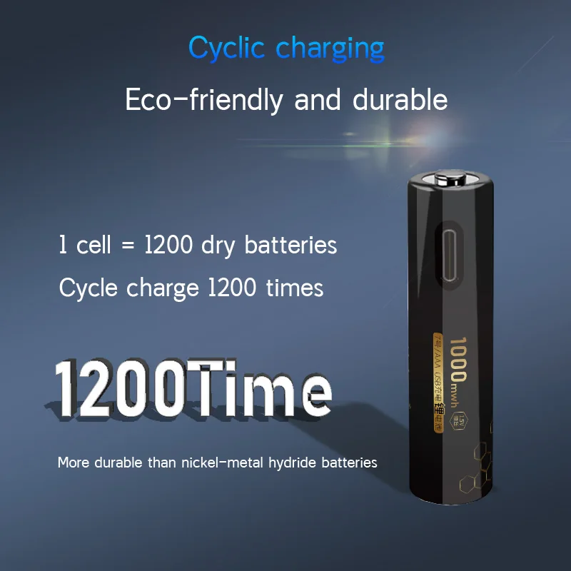 Bater-a-de-litio-recargable-AAA-para-pistola-de-alarma-carga-USB-1-5-V ...