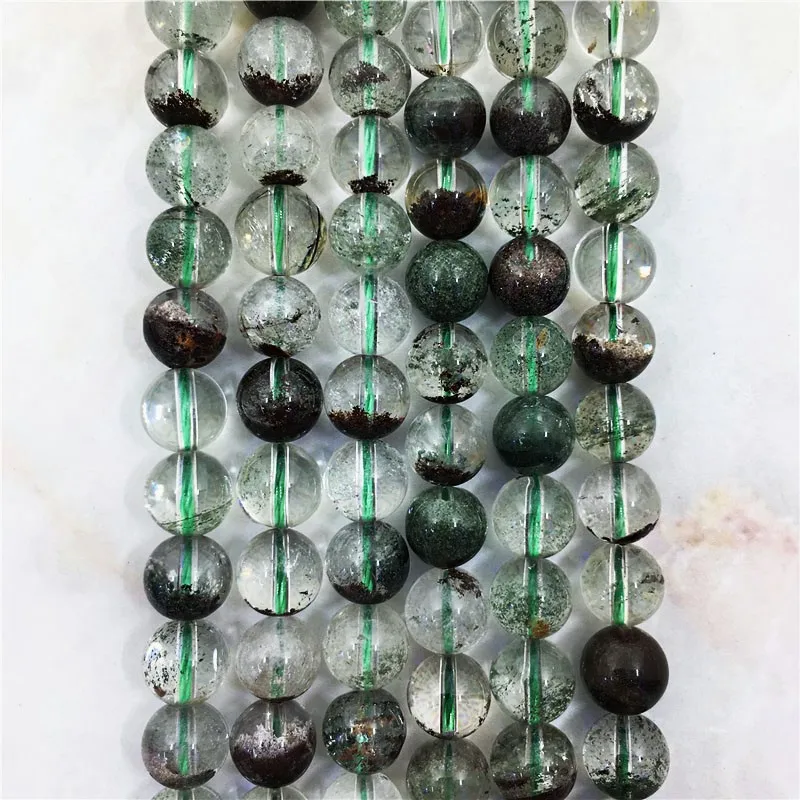 Natural-Green-Moss-Phantom-Stone-Beads-6-8-10MM-Smooth-Loose-Ghost ...