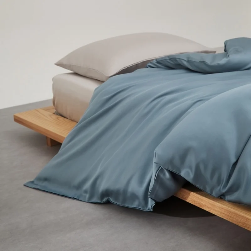 1pc Silky Soldi Blue Duvet Cover,Luxury 100%Lyocell Fiber Quilt Cover ...