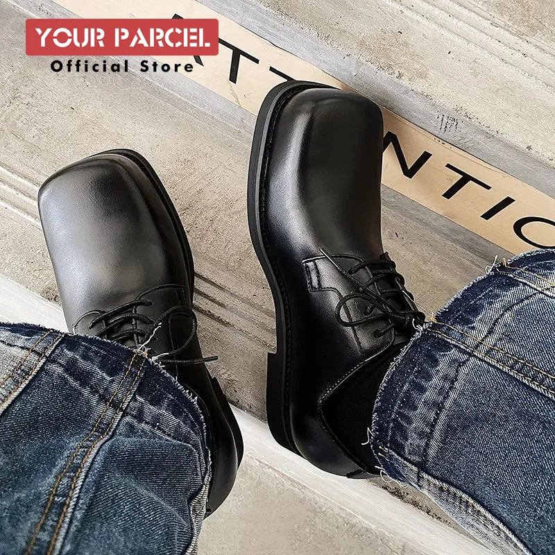 Square-toe-Derby-shoes-for-men-s-American-niche-design-with-raised-toe ...