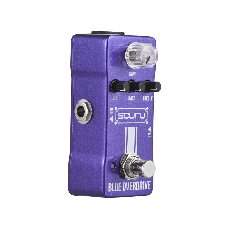 SCURU-Guitar-Blue-Overdrive-Effects-Pedal-GAIN-VOL-BASS-TREBLE-Powerful ...