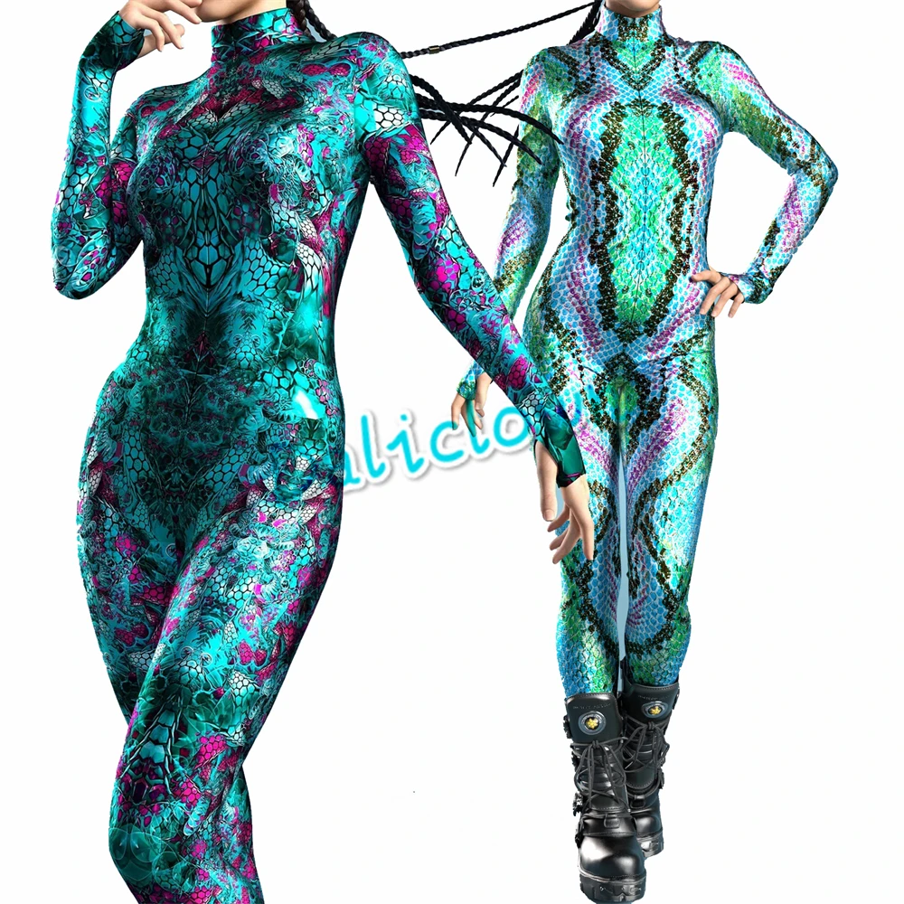 Catsuit-de-escamas-de-pescado-verde-para-mujer-y-ni-o-Body-de-manga ...