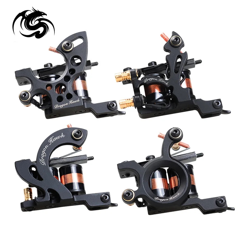 Top Quality Dragonhawk Tattoo Machine Iron Fine Lining Wrap Coils Guns ...
